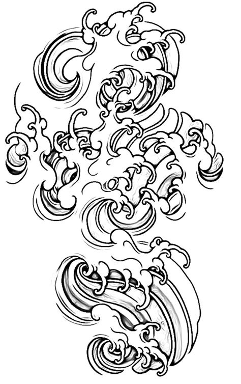 Traditional Japanese Water Tattoo Flash