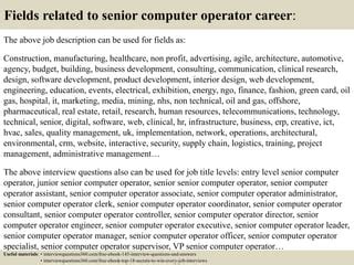 Top Senior Computer Operator Interview Questions And Answers Ppt