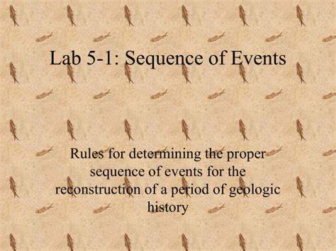 Geologic History Sequence Of Events Lab
