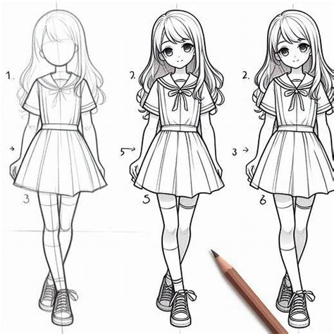 Как нарисовать девушку карандашом в полный рост для начинающих