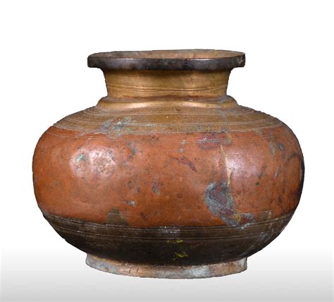 Small Antique Brass Pot Vintage Rustic Matka Old Kitchenware Temple