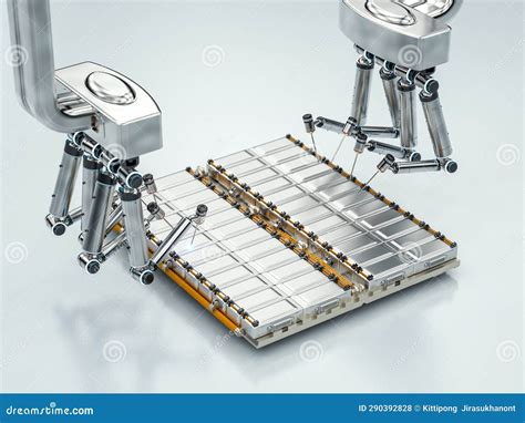 Automation Battery Manufacturing With Electric Car Battery Produced By