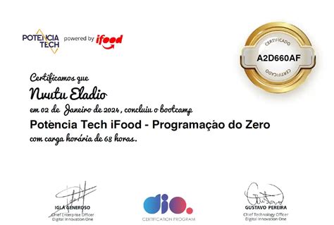 Bootcamp Concluído Potência Tech Ifood Programação Do Zero