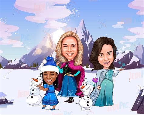 Custom Disney Inspired Caricatures Personalized Disney Art Jedipic