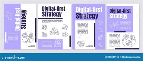 Digital First Strategy Purple Brochure Template Vector Illustration 248041910
