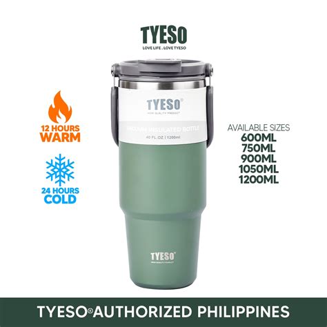Tyeso 20oz 25oz 30oz 35oz 40oz Vacuum Insulated Tumbler With Handle And Two Way Drink In Green