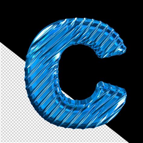 Premium Psd Ribbed Blue 3d Symbol Letter C