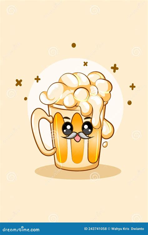 Cute Cup With Soda Cartoon Illustration 243435795