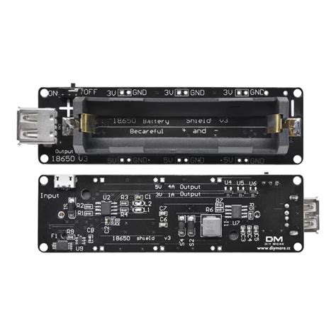 Arduino Ve Wemos Esp32 İçin Mikro Usbli Lityum Batarya Şarj Shield V3