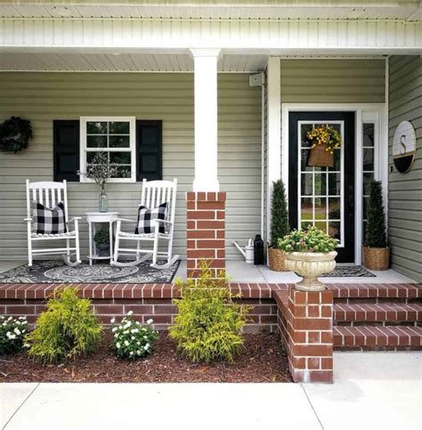 Beige Siding Porch With Rocking Chairs Soul Lane