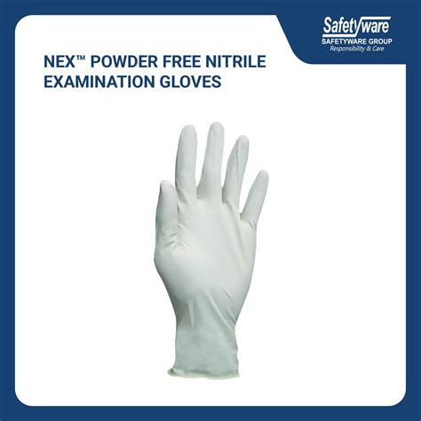 Safetyware Nex Powder Free White Nitrile Exam Gloves I Medical Grade I