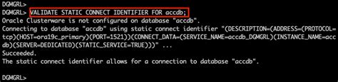 verify readiness of database switchover using dg validate command