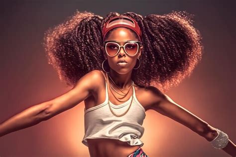 Premium Ai Image Young Afrcan American Female Dancer Dancing Hip Hop