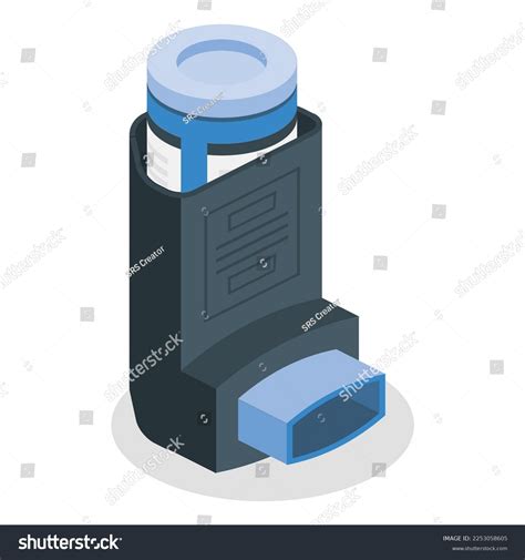 Asthma Inhaler Vector Flat Design Medical Stock Vector Royalty Free