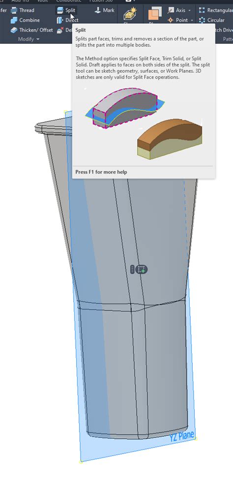 parting line on lofted part autodesk community