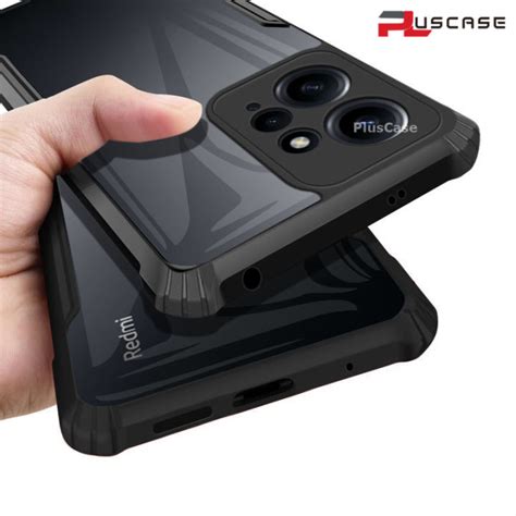 PlusCase For Xiaomi Redmi Note G Case Air Cushion Hard Crystal Clear Back Soft Border
