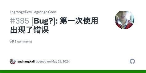 Bug 第一次使用 出现了错误 Issue 385 LagrangeDev Lagrange Core GitHub