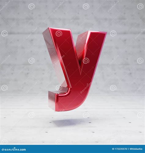 Letra Roja Minúscula Y Caracteres De Color Rojo Metálico Aislados En Fondo Concreto Stock de