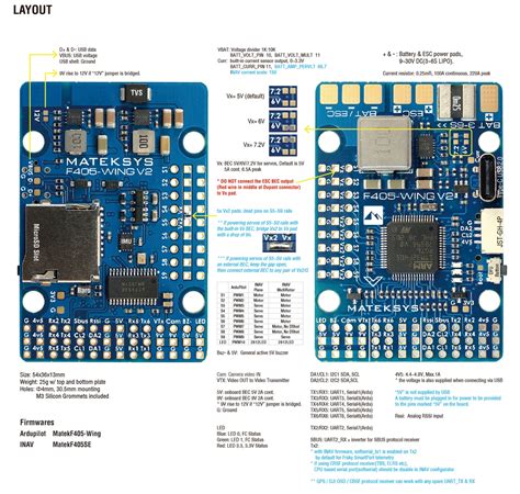 Matek F405 Wing V2 Flightcontroller F405 Ardupilot Inav Racing