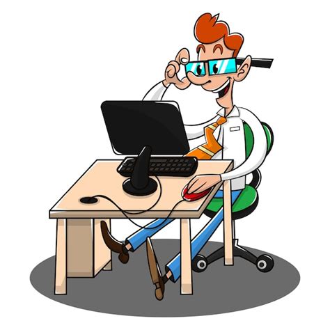 Person Using Computer Funny Vectors And Illustrations For Free Download
