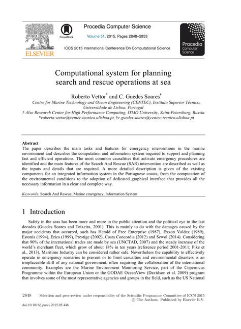 Pdf Computational System For Planning Search And Rescue Operations At Sea
