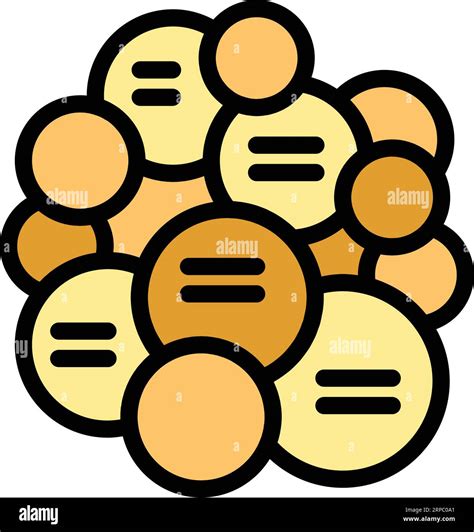 Peptide Icon Outline Vector Molecule Acid Protein Structure Color