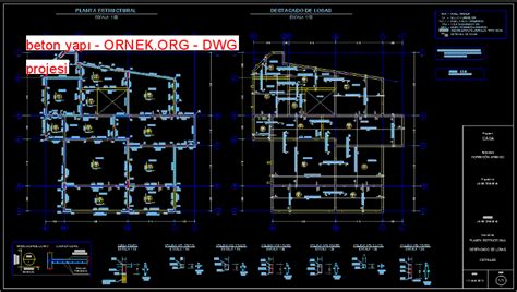 beton yapı dwg projesi Autocad Projeler