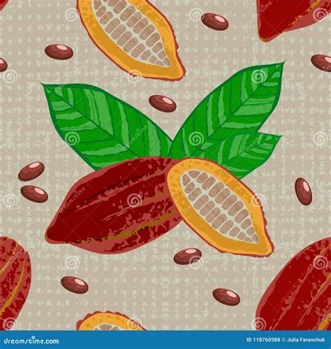 Cocoa Fruits And Leaves Whole Fruit Cocoa Beans Chocolate Grunge