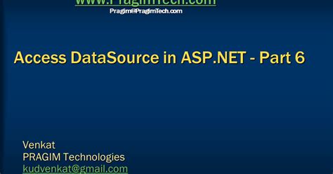 Sql Server Net And C Video Tutorial Part 6 Access Datasource In