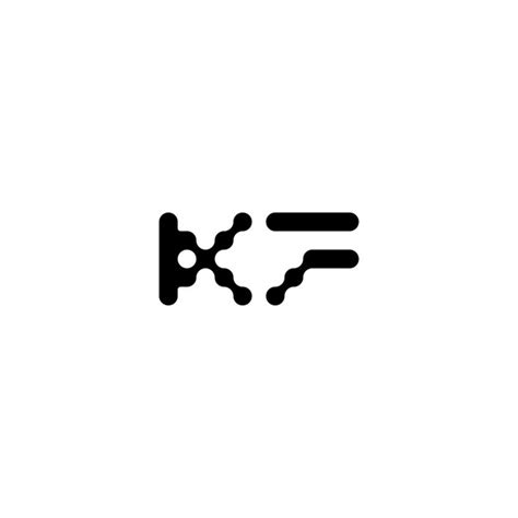 Kf 모노그램 로고 디자인 문자 텍스트 이름 기호 흑백 로고타입 알파벳 문자 심플 로고 프리미엄 벡터