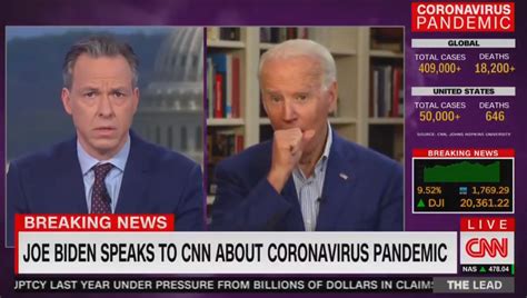 Biden Coughs Into His Hand On Cnn Instantly Gets Schooled By Jake