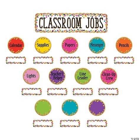 Confetti Classroom Jobs Mini Bulletin Board Set Oriental Trading