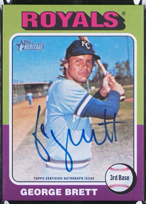 2024 Topps Heritage Mini Real One Autographs George Brett Roa Gb Au