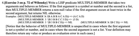 Solved 4 Exercise 3 On P 72 Of Wilensky Write A LISP Chegg