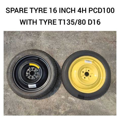 Spare Tyre 16 Inch 4h Pcd100 T13580 D16 For Wira Saga Vios Yaris