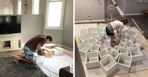 Couple Saw This DIY Bookshelf Design Online But They Had No Idea It Would Turn Out So Good