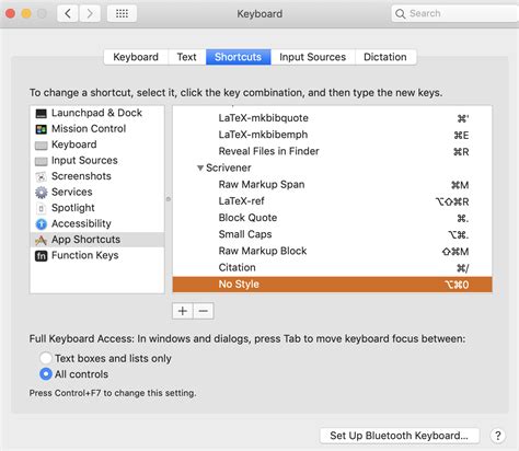 Not Recognizing Shortcut Defined In Macos System Prefs Scrivener For