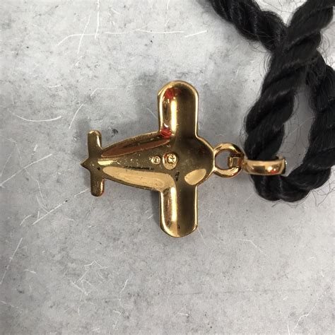 Vtg Gestempelt Swarovski Designer Kristall Flugzeug Anhänger Seil Kette