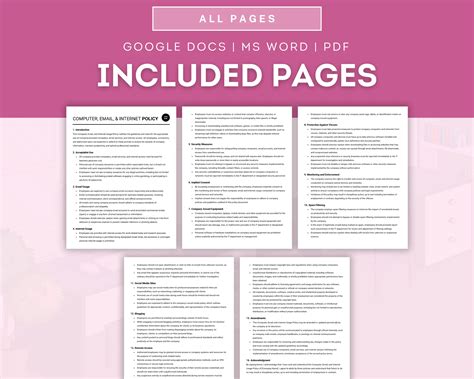 Computer Email And Internet Usage Policy Template ProBizTemplates