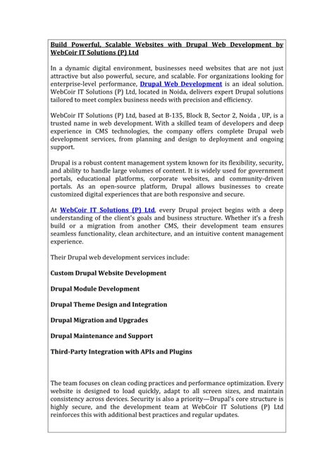 Ppt Build Powerful Scalable Websites With Drupal Web Development By