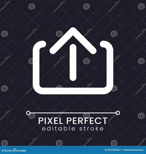 Upload Pixel Perfect White Linear Ui Icon For Dark Theme Stock Vector Illustration Of Share