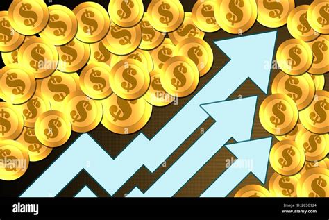 Sale Grow Margin Revenue With Dollar Sign Coins 3d Rendering Stock