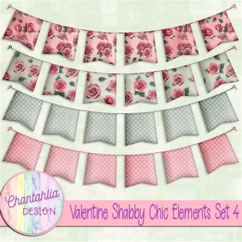 Valentine Shabby Chic Elements Set 4