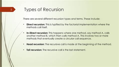 Recursive Algorithms With Their Types And Implementation Pptx