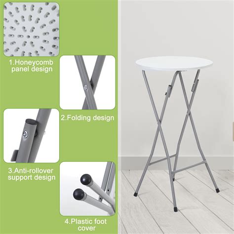 Folding High Top Cocktail Tables Hoteam 3 Pack Round