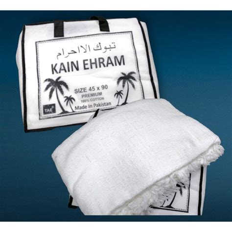 Kain Ehram Putih Kain Ehram Tabuk Set Lengkap Ihram Umrah Haji Hajj