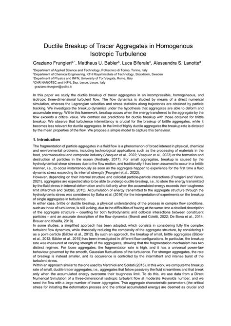 Pdf Ductile Breakup Of Tracer Aggregates In Homogenous Isotropic Turbulence