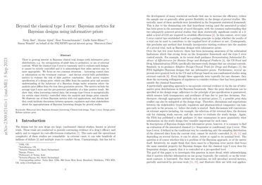 Beyond The Classical Type I Error Bayesian Metrics For Bayesian