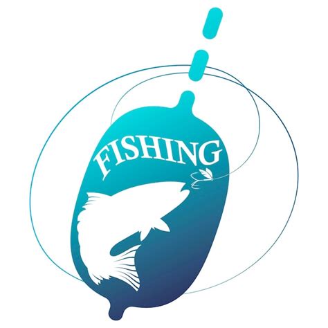 Silhueta De Bóia De Pesca Peixe Pulando Para Isca Vetor Premium