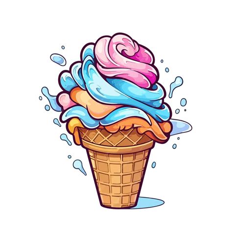 Premium Vector Hand Drawn Cartoon Ice Cream On A White Background